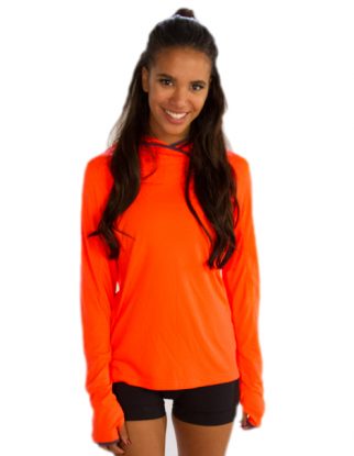 Wholesale Gaudy Orange Hooded Jacket for Women From Gym Clothes