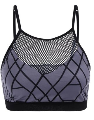 Wholesale Fishnet Front Sport Cropped Bra From Gym Clothes