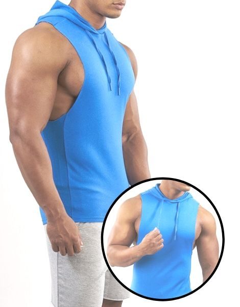 Wholesale Custom Breathable Hooded Workout Stringer From Gym Clothes