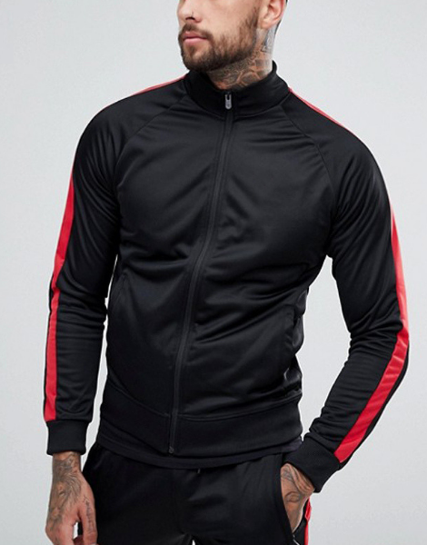 Wholesale Polyester Active Track Suit With Side Stripes From Gym Clothes